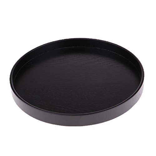 LoveinDIY GZYF Wooden Tray Tray Decorative Plate Decoration Tray Decoration Accessories for Model Kit, Black, 24x2cm