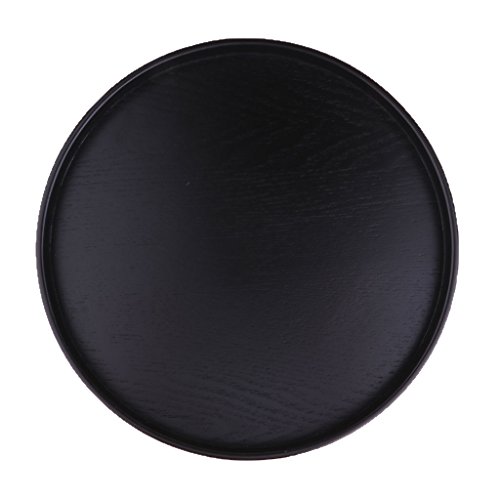 LoveinDIY GZYF Wooden Tray Tray Decorative Plate Decoration Tray Decoration Accessories for Model Kit, Black, 24x2cm