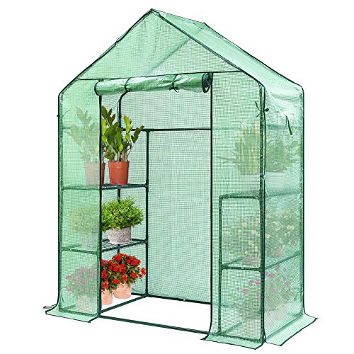 VIVOSUN 57 x 29 x 77-Inch Mini Walk-in Green House with Windows and Anchors, Plant Garden Hot House