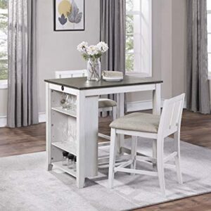 Lexicon Vague 3-Piece Pack Counter Height Set, Gray/White