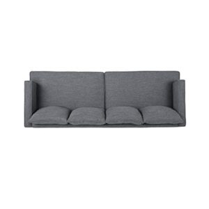 Christopher Knight Home Constance Contemporary 3 Seater Fabric Sofa, Charcoal + Dark Brown