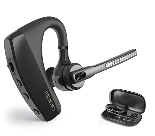 Bluetooth Headset CVC8.0 Noise Cancelling Dual Mic, Wireless Bluetooth Earpiece V5.0 Hands-Free Earphones, Compatible with iPhone and Android Cell Phones Driver/Trucker/Business