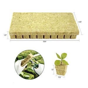 SKINNYBUNNY Rockwool Cubes 1 inch, Rock Wool Planting Cubes with Holes, Rockwool Cubes for Hydroponics, Perfect for Soilless Culture and Transplanting, 4 Sheets of 200 Cubes