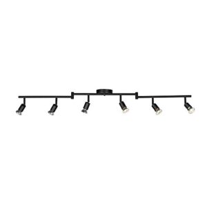 globe electric 59693 payton 6 foldable track lighting painted, matte black