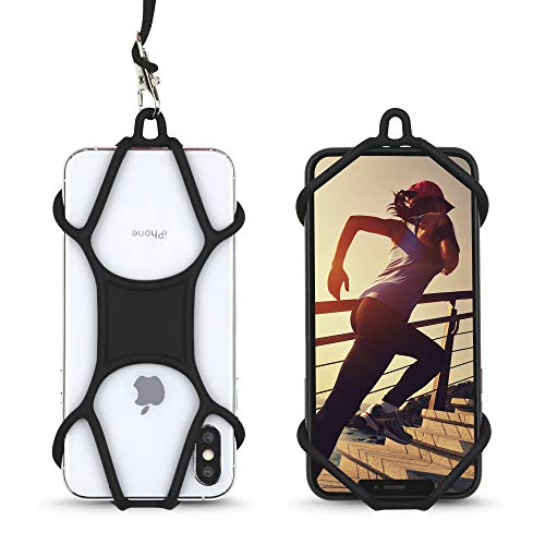 Cell Phone Lanyard, Gear Beast Silicone Smartphone Holder Case and Neck Strap Compatible with Most Phones Including iPhone 12 Pro Max Mini 11 Pro Max XS XR X 8 Plus Galaxy S20 S10 S9 + Note 20 10 9