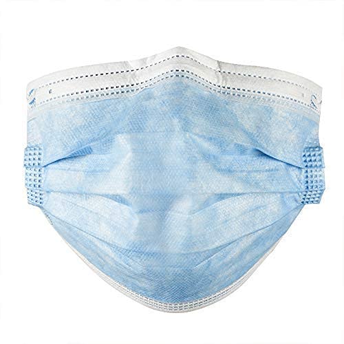 ABFIRE Non-Woven Fabric 3 Ply Disposable face Covers, Blue,Mouth Masks,50COUNT