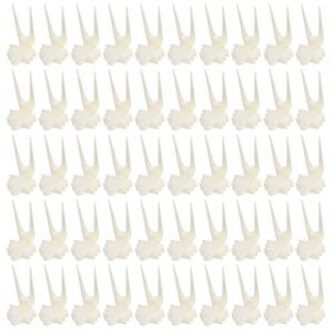 bird fruit fork, 50pcs plastic birdcage fruit holder parrot feeding fork birds food feeder tool accessory for parrots hamster(bird fruit fork)