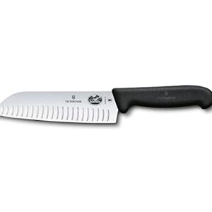 Victorinox Fibrox Pro Santoku Knife, 6.7 inches, Black