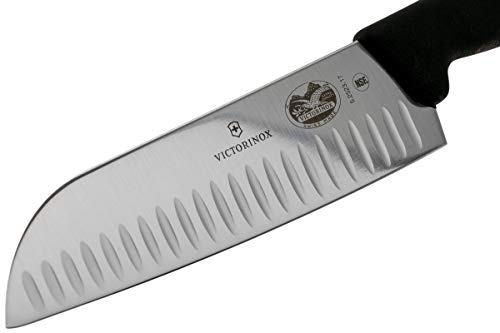 Victorinox Fibrox Pro Santoku Knife, 6.7 inches, Black