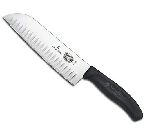 Victorinox Fibrox Pro Santoku Knife, 6.7 inches, Black