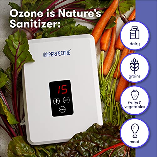 Perfecore Water Ozonator - Odor Eliminator and Fresh Water Machine w/Diffuser Stones and Timer - For Home, Kitchen, Fruits & Vegetables - 600 mg/Hour﻿