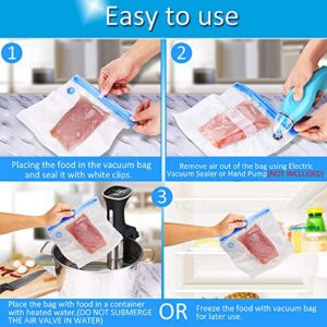 Reusable Vacuum Zipper Bags, 20 Sous Vide Bags for Anova and Joule Cookers, 3 Sizes Reusable Storage Bags with Double-layer Zippers for Food Saver and Sous Vide Cooking