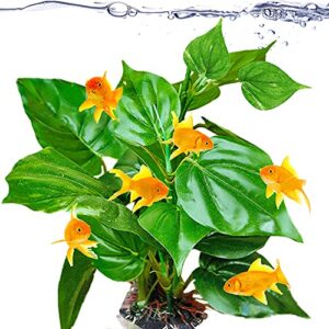 jor plastic leaf plant for freshwater or marine tanks, 10" ultra-realistic fake aquarium plant, 1 piece