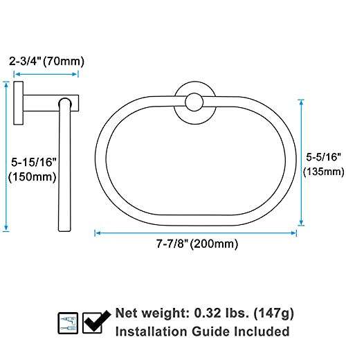 Bath Towel Ring Brushed Gold, APLusee 304 Stainless Steel Swivel Hand Towel Holder Dry Rack Near The Sink, Modern Bathroom Accessories