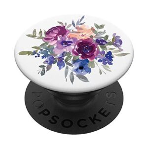 purple flower floral for women popsockets swappable popgrip