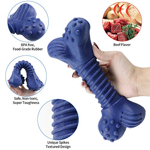 Dog Toys for Aggressive Chewers Tough Dog Chew Toys for Large Medium Dogs Breed Natural Rubber Spring Texture Pattern