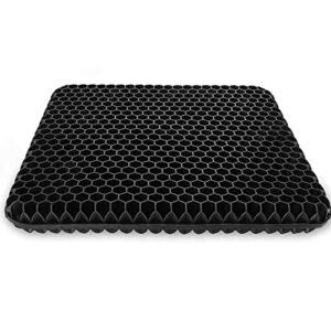 Gel Seat Cushion, Breathable Honeycomb Design Seat Cushion Super Breathable Gel Cushion Body Pressure Distribution Portable Gel Seat Cushion for Back Pain Suitable for Home Office Chair Car