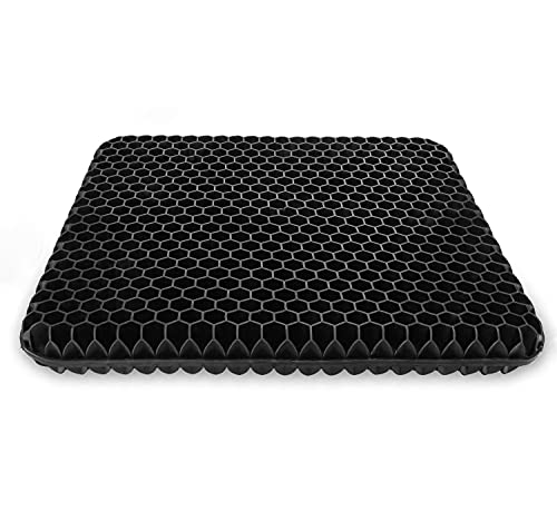 Gel Seat Cushion, Breathable Honeycomb Design Seat Cushion Super Breathable Gel Cushion Body Pressure Distribution Portable Gel Seat Cushion for Back Pain Suitable for Home Office Chair Car