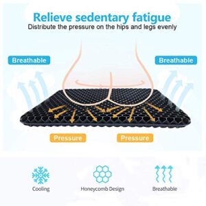 Gel Seat Cushion, Breathable Honeycomb Design Seat Cushion Super Breathable Gel Cushion Body Pressure Distribution Portable Gel Seat Cushion for Back Pain Suitable for Home Office Chair Car