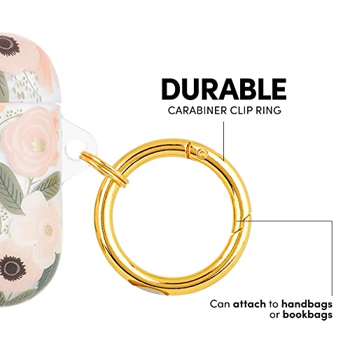 Rifle Paper Co. Airpods 2nd / 1st Generation Case Cover w/Keychain Ring [Wireless Charging] [Front LED Visible] Cute Apple Airpods Case 2 & 1 w/Floral Design, Anti Scratch - Wild Flowers