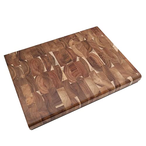 Kitory Heavy Duty Cutting Boards - Large Size Acacia Wood Board Corrosion Resistance High Toughness - Ultra Thick Kitchen Cutting Board - Ideal for Chopping Bones, Cutting Meat, Vegetables, Fruits