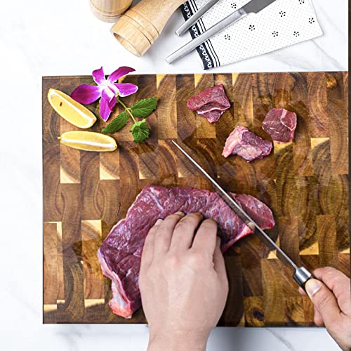 Kitory Heavy Duty Cutting Boards - Large Size Acacia Wood Board Corrosion Resistance High Toughness - Ultra Thick Kitchen Cutting Board - Ideal for Chopping Bones, Cutting Meat, Vegetables, Fruits