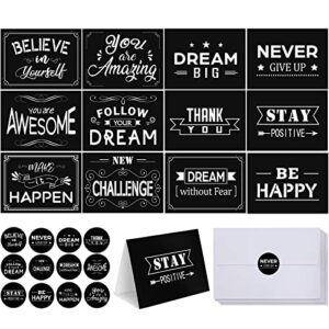 outus 24 set motivational cards with envelopes, inspirational greeting note card, graduation cards with envelopes and stickers for teacher students, birthday party classroom school supplies