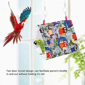 ViaGasaFamido Winter Warm Bird Nest, Hanging Bird Hammock Plush House Snuggle Tent for Parrots Parakeet Cockatiels Budgie Lovebird Finch(Owl Moon)