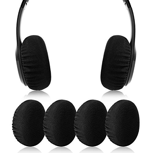 Jecobb Flex Fabric Earpad Cover Protectors with Stretchable and Washable Lycra for Beats Solo 3/2 Wireless/Wired and Other Headphones with 1.57-3.14 Inch Ear Cushions [ 2 Pairs ] (Black)