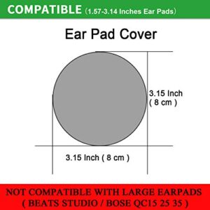 Jecobb Flex Fabric Earpad Cover Protectors with Stretchable and Washable Lycra for Beats Solo 3/2 Wireless/Wired and Other Headphones with 1.57-3.14 Inch Ear Cushions [ 2 Pairs ] (Black)