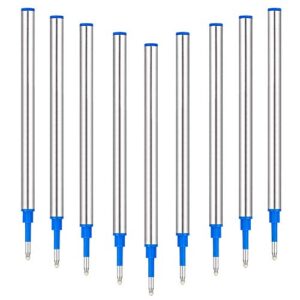 HeTaoCat Gel Rollerball Pen Refills, Roller Ball Fine Point 0.5mm, Black Ink Refill Pack of 5 - Replaceable Ballpoint Pen Refills Medium Point (Blue)