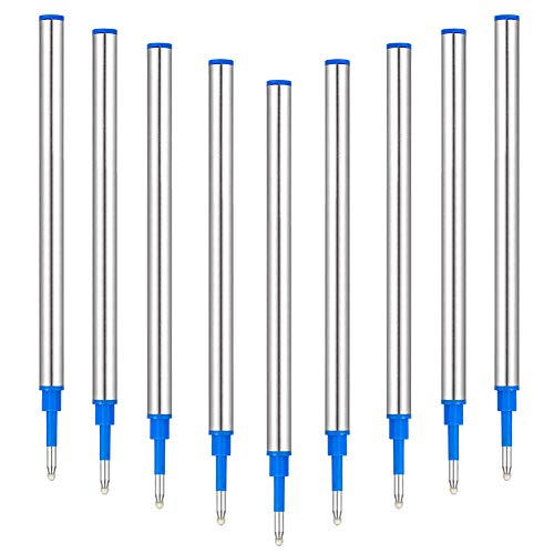 HeTaoCat Gel Rollerball Pen Refills, Roller Ball Fine Point 0.5mm, Black Ink Refill Pack of 5 - Replaceable Ballpoint Pen Refills Medium Point (Blue)