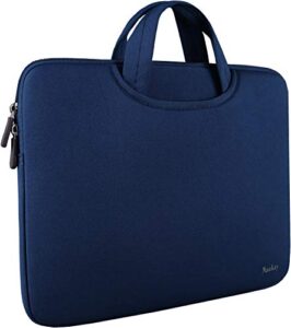 laptop bag 15.6 inch,durable slim briefcase handle bag & with two extra pockets,notebook computer protective case for computer notebook ultrabook,collapsible carrying handles (dark blue)