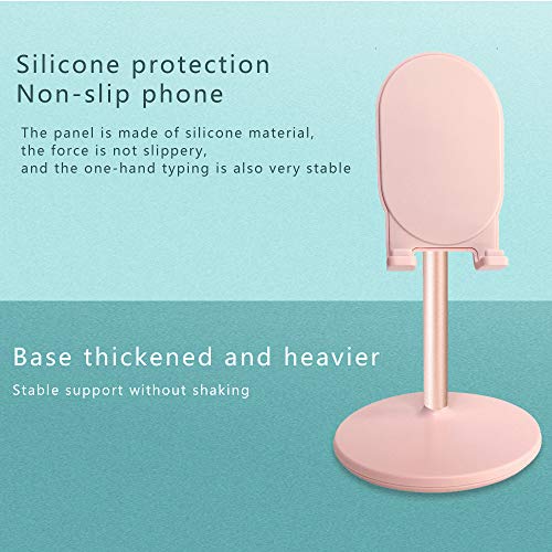 Adjustable Cell Phone Stand for Desk, Hands-Free Cell Phone Holder (Pink)