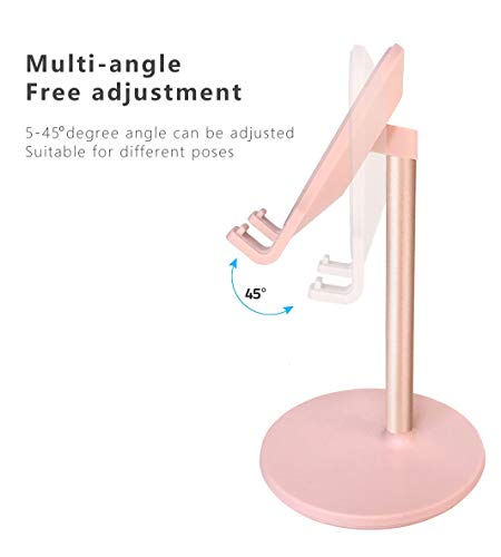 Adjustable Cell Phone Stand for Desk, Hands-Free Cell Phone Holder (Pink)