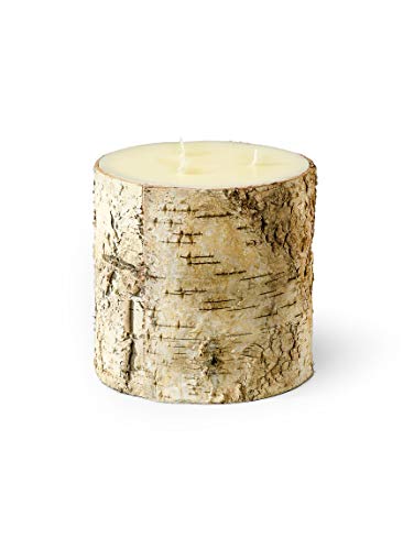 Serene Spaces Living Birch Bark Candle – Pillar Style Candle Brings Nature Indoors, Ideal for Weddings, Parties, Events, Restaurants, Home Decor, 6" in Diameter & 6" Tall