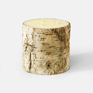 Serene Spaces Living Birch Bark Candle – Pillar Style Candle Brings Nature Indoors, Ideal for Weddings, Parties, Events, Restaurants, Home Decor, 6" in Diameter & 6" Tall