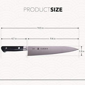 JCK ORIGINAL Kagayaki CarboNext Japanese Chef’s Knife, KC-6ES Professional Gyuto Knife, High Carbon Tool Steel Pro Kitchen Knife with Ergonomic Pakka Wood Handle, 9.4 inch