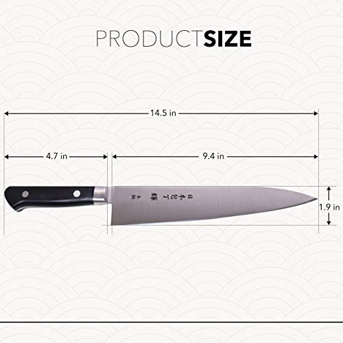 JCK ORIGINAL Kagayaki CarboNext Japanese Chef’s Knife, KC-6ES Professional Gyuto Knife, High Carbon Tool Steel Pro Kitchen Knife with Ergonomic Pakka Wood Handle, 9.4 inch