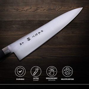 JCK ORIGINAL Kagayaki CarboNext Japanese Chef’s Knife, KC-6ES Professional Gyuto Knife, High Carbon Tool Steel Pro Kitchen Knife with Ergonomic Pakka Wood Handle, 9.4 inch