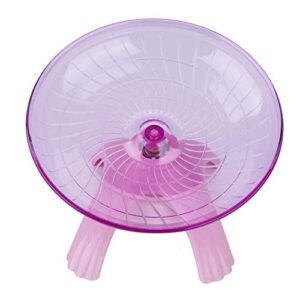 hamster wheel toys, wheel running plastic disc for hamsters flying saucer hamster silent spinner exercise roller for small animal gerbil mice guinea pig (pink)