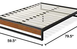 ZINUS GOOD DESIGN Award Winner Suzanne 10 Inch Bamboo and Metal Platforma Bed Frame / No Box Spring Needed / Wood Slat Support, Chestnut Brown, Queen