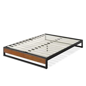 ZINUS GOOD DESIGN Award Winner Suzanne 10 Inch Bamboo and Metal Platforma Bed Frame / No Box Spring Needed / Wood Slat Support, Chestnut Brown, Queen