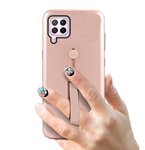 WenTian Huawei P40 Lite/Nova 6SE Case, CaseExpert® Shockproof Rugged Impact Armor Hybrid Kickstand with Handle Protective Cover Case for Huawei P40 Lite/Nova 7i / Nova 6 SE Rose Gold