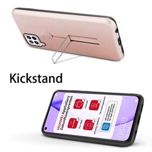 WenTian Huawei P40 Lite/Nova 6SE Case, CaseExpert® Shockproof Rugged Impact Armor Hybrid Kickstand with Handle Protective Cover Case for Huawei P40 Lite/Nova 7i / Nova 6 SE Rose Gold