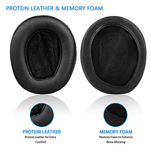 Jecobb AH-D600 Earpads Replacement Ear Cushion Pads with Protein Leather and Memory Foam for Denon AH D600, AH-D600EM Over-Ear Headphones ONLY (NOT FIT DENON Other Series) (Black)