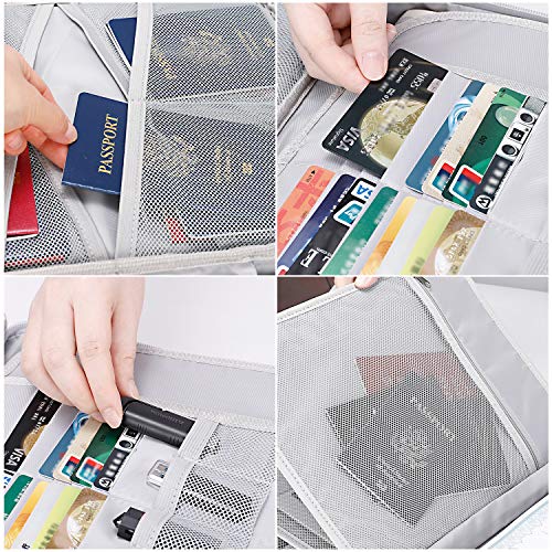 ENGPOW File Storage Bags,Fireproof Document Organizer Bag with Money Bag,Home Office Travel Safe Bag with Lock,Multi-Layer Portable Filing Storage for Important File Passport Certificates