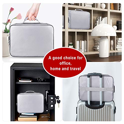 ENGPOW File Storage Bags,Fireproof Document Organizer Bag with Money Bag,Home Office Travel Safe Bag with Lock,Multi-Layer Portable Filing Storage for Important File Passport Certificates