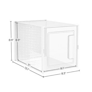 SONGMICS Plastic Shoe Boxes, Tall Shoe Storage Organizers for High Heels, Ankle Boots, High Tops, Pack of 10, Stackable and Foldable, Clear Front Door, Transparent ULSP001W01