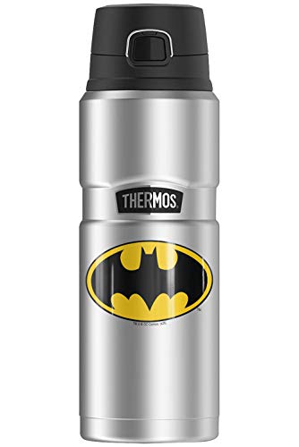 Batman Classic Logo, THERMOS STAINLESS KING Stainless Steel Drink Bottle, Vacuum insulated & Double Wall, 24oz